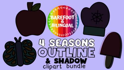 Outline Clipart 4 Seasons GROWING BUNDLE **LIGHTNING DEAL** | Clipart ...