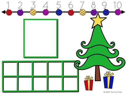 Christmas Tree Number Mat | Numbers 1 - 20 by The Fig Tree | TPT