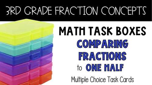 Math Task Box: Comparing Fractions to One Half by Divide by Zero