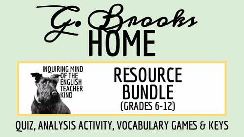 "Home" by Gwendolyn Brooks Quiz, Worksheet, and Vocabulary Activities ...