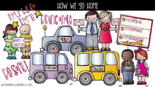 How we go home clip art, After School clip art COMBO PACK by Melonheadz ...