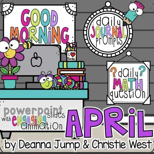 Morning Journals for Kindergarten APRIL NO PREP! Editable by Deanna Jump