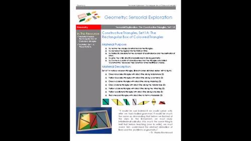 Geometry 1 Constructive Triangles Lesson Plans Montessori Manual Unit 3