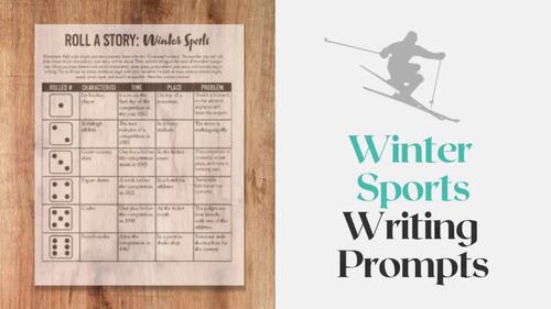 Winter Sports Writing Prompts | Roll a Story ELA Activity | February