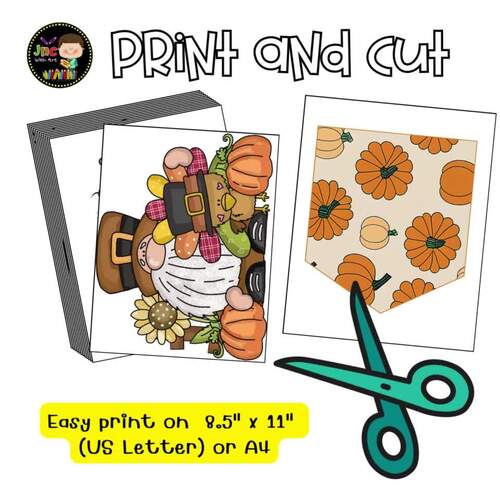 Thanksgiving Bulletin Board Kit Pilgrim Gnomes November Door Decor Editable