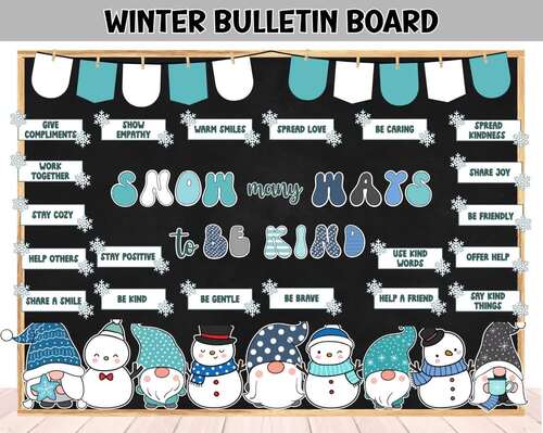 Winter Bulletin Board Kit | Kindness Letters & Posters | December Classroom