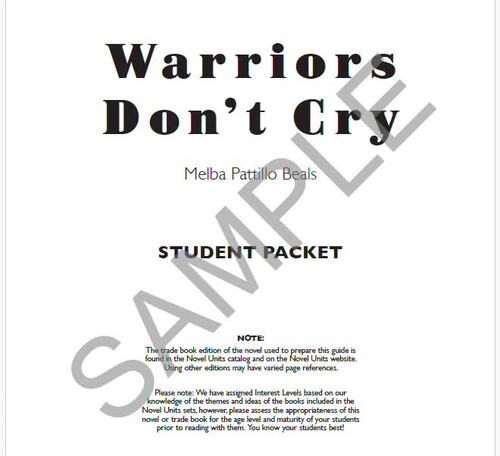 Warriors Don't Cry Novel Units® Student Packet Novel Study | TPT