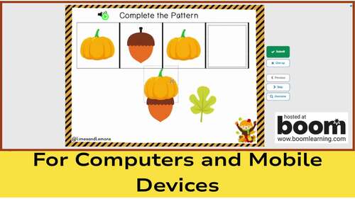 Fall Patterns Boom Cards – AB, AAB, ABB, ABC, AABB, ABCD | Fall Digital ...