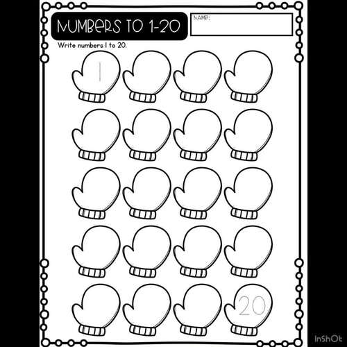 January Math for Kindergarten Math No Prep Worksheets {Read, Write, Record}