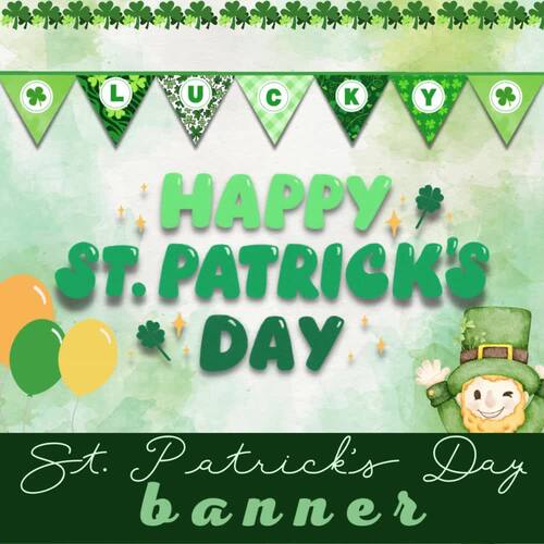 Happy St. Patrick's Day Banner, St. Patty's Day Party Decorations, St ...