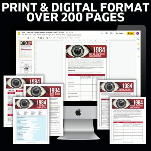 1984 Literature Guide Novel Study Resource No-Prep BUNDLE - Print & Digital