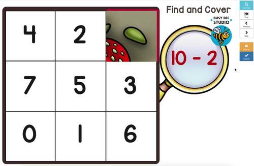 SUBTRACTION WITHIN 10 GAME MATH KINDERGARTEN BOOM CARDS HIDDEN PICTURE ...