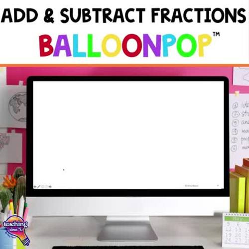 4th Grade Adding & Subtracting Fractions Digital Math Review Games ...