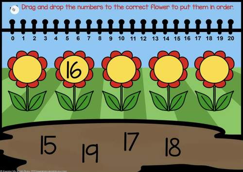 Ordering Numbers - Kindergarten Math - Spring Flowers Boom Cards