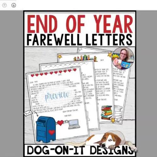 Editable End of Year Letter to Students and Parents From Teacher