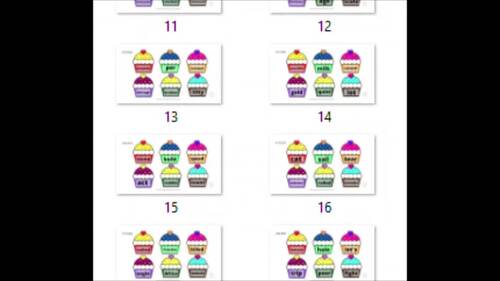 Sight Word Cupcakes - Fry's Seventh 100 Words by Penny Saving Mum
