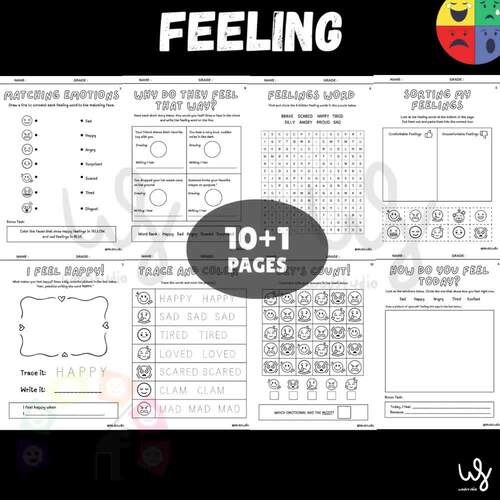 Social Emotional Learning (SEL) Feelings and Emotions Worksheets by Wod ...