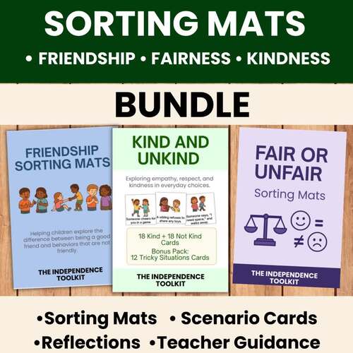 Social Skills & Kindness Sorting Mats Bundle | Friendship & Fairness SEL