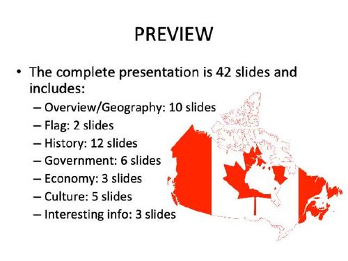 Canada Powerpoint - Geography, History, Government, Culture, Economy ...