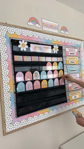 Classroom Calendar and Weather Display | Pastel Dreams Decor | Pocket Chart