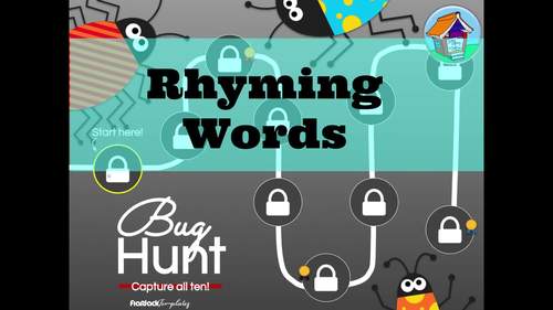 Bug Theme Rhyming Words Google Slides™ Hunt Game by Little Library of ...