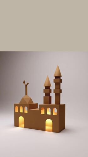 3D Mosque Model, PRINTABLE Ramadan Decor, mosque lantern pattern, EID decor