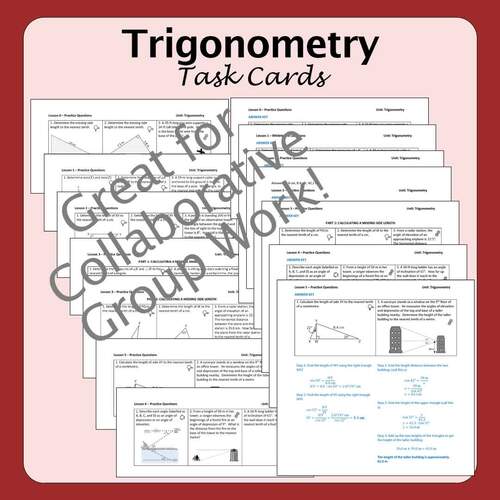 SohCahToa Trigonometry Task Cards & Review Activities | Engaging Math ...