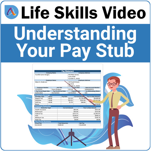 Free Vocational Skills SPED Video - How to Read a Basic Pay Stub