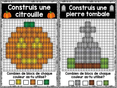 Building Blocks Task Cards / Blocs de construction - Cartes à tâches ...
