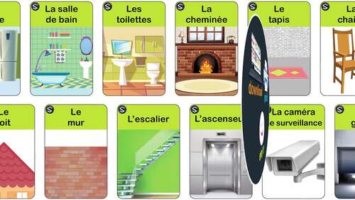 La Maison | FRENCH House, Home Vocabulary Flashcards, (9x6cm) | Français