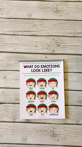 Elf Emotions Check In & Identifying Emotions Activity Drawing Book