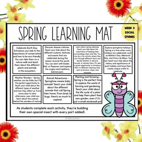 Spring Learning Mats | Hands-On Literacy & Math Printables for Pre-K