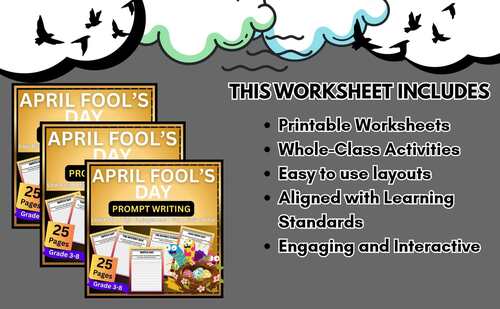 April Fools’ Day Writing Prompts | 25 Fun & Creative Pages | 3rd,4th ...