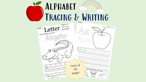 Letter Formation Practice Sheet, Uppercase and Lowercase Alphabet Tracing