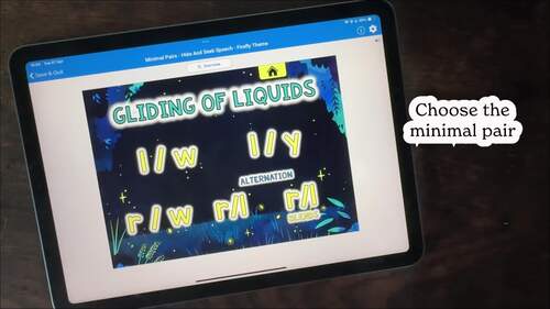 Minimal Pairs Hide & Seek Speech - Firefly Theme - PowerPoint & Boom™ Cards