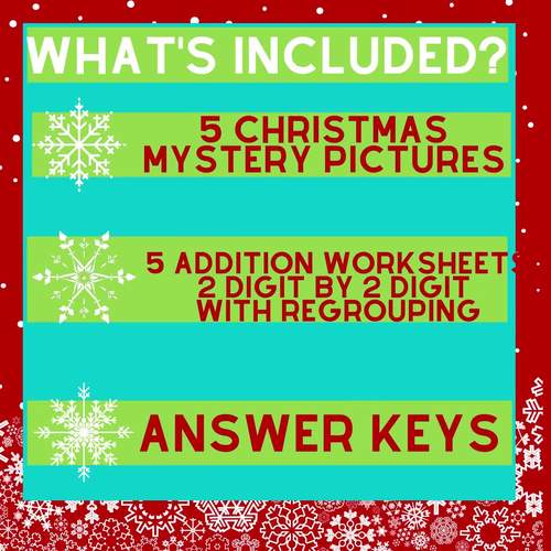 Christmas Addition Worksheets | 3 digit addition with regrouping