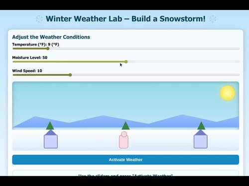 Winter Weather Science Simulation + Digital Flashcards | 2nd–3rd Grade STEM