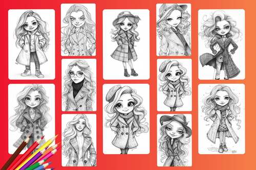Cute Glamorous Female Gangster Coloring Pages by Digital Study | TPT