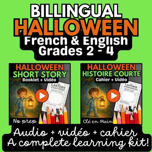 Halloween Story Bundle | French Audio + Video + English/French Activity ...