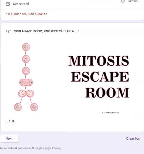 Mitosis Escape Room-Cell Cycle and Cell Division Activity | TPT
