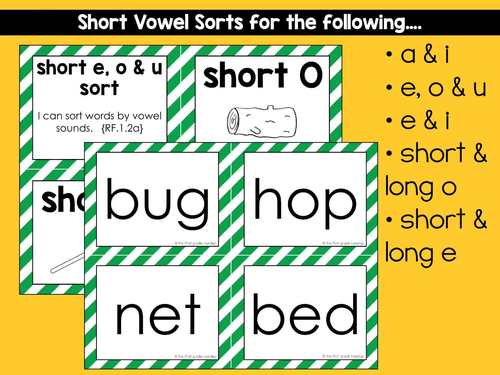 Phonics Sound Sort Cards for First Grade | TPT