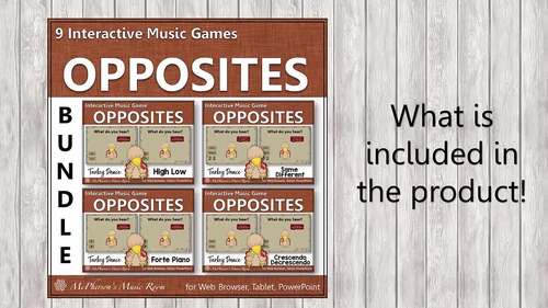 Thanksgiving Music Games Interactive Music Opposites Bundle {Turkey Dance}