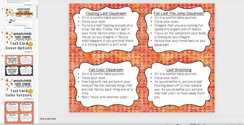 Mindfulness Task Cards | Thanksgiving & Fall | DIGITAL & AUDIO INCLUDED