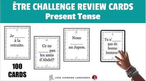 French Verb Être Present Tense Challenge Task Cards Activity | TPT