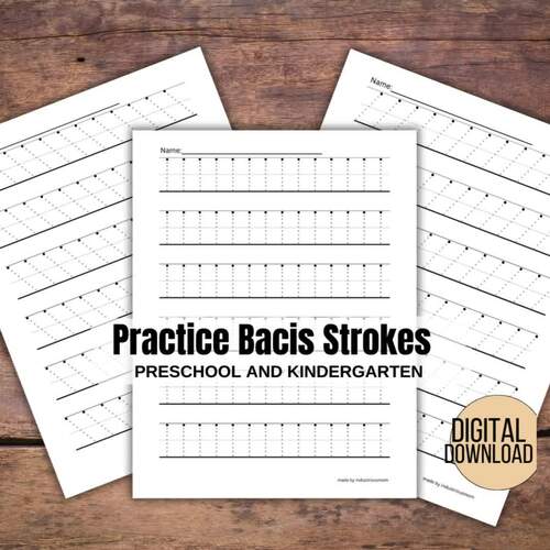 Kindergarten and Preschool Line Tracing, Pre-Writing Strokes, No Prep ...