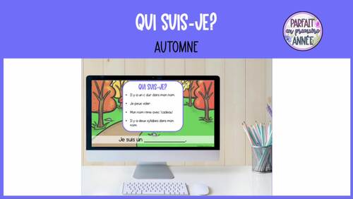 FRENCH Qui suis-je? Automne Who am I? Fall DIGITAL by Parfait en ...