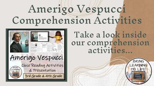 Amerigo Vespucci Close Reading Passage & Comprehension Activities 3rd ...