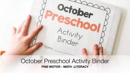 October Preschool Activities Binder - PreK Fall Fine Motor, Math ...