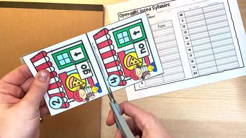 Open and Closed Syllable Pizza Place Houses by Kiddie Concepts | TPT