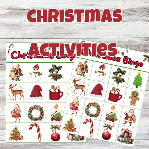Christmas Bingo Bundle Scavenger Hunt Printable Games Fun- End of Year ...